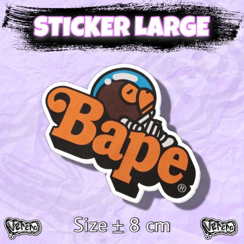 Sticker Bape Large Laptop Helmet Tumbler Vinyl Waterproof | Shopee ...