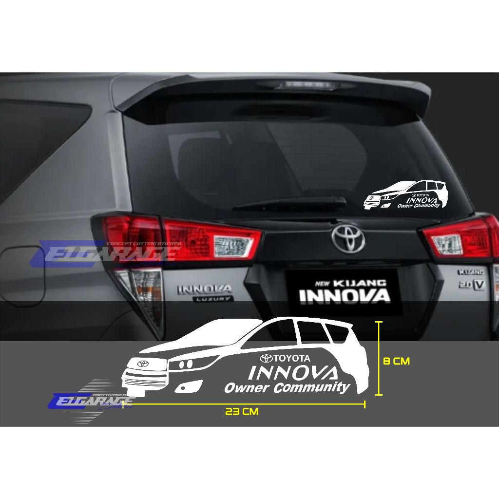 Innova reborn car window sticker cutting innova car rear window sticker ...