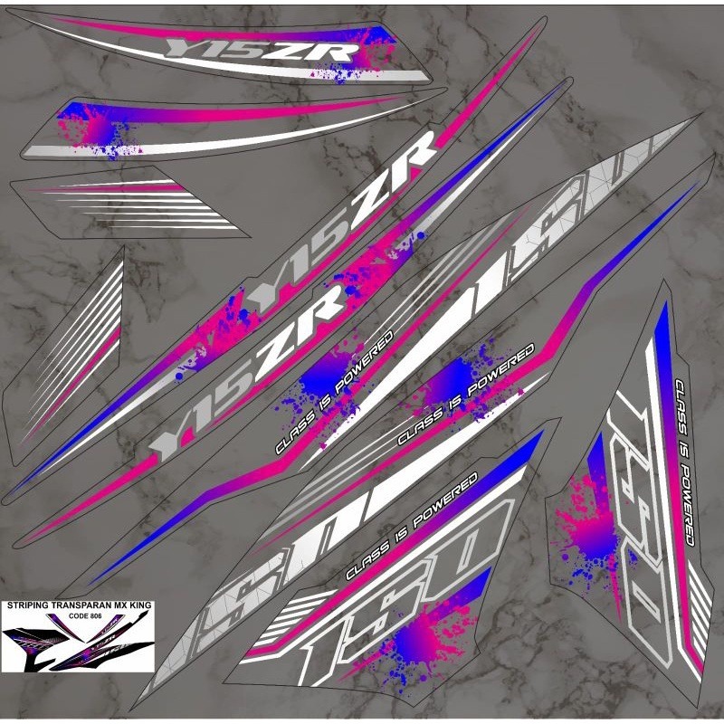 Transparent Striping Yamaha MX 150 Lis Y15ZR Racing Simple - Sticker ...