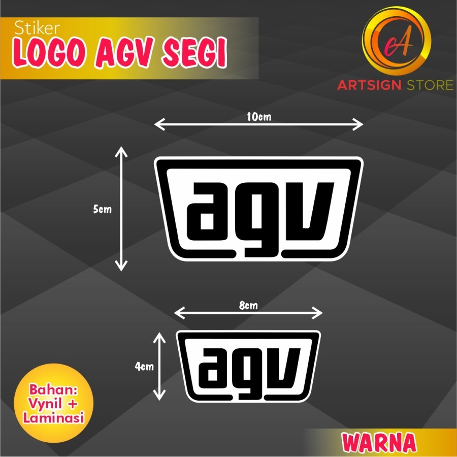 New AGV Logo Sticker / Square AGV Sticker / Helmet Sticker / AGV ...