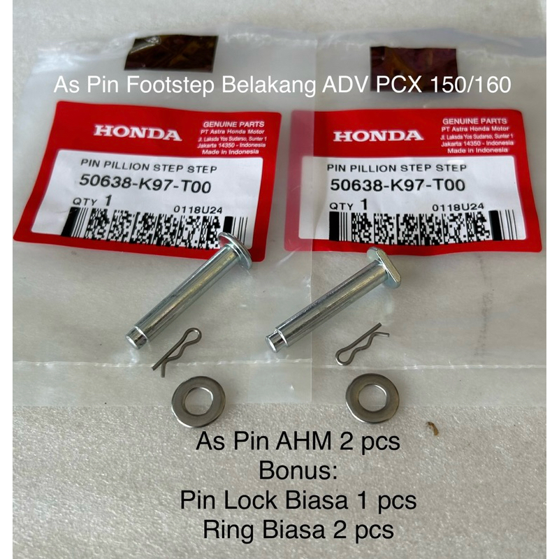 2 Set Rear Footstep Pin Axle + Pin Lock + Ring ADV PCX 150/160 ...