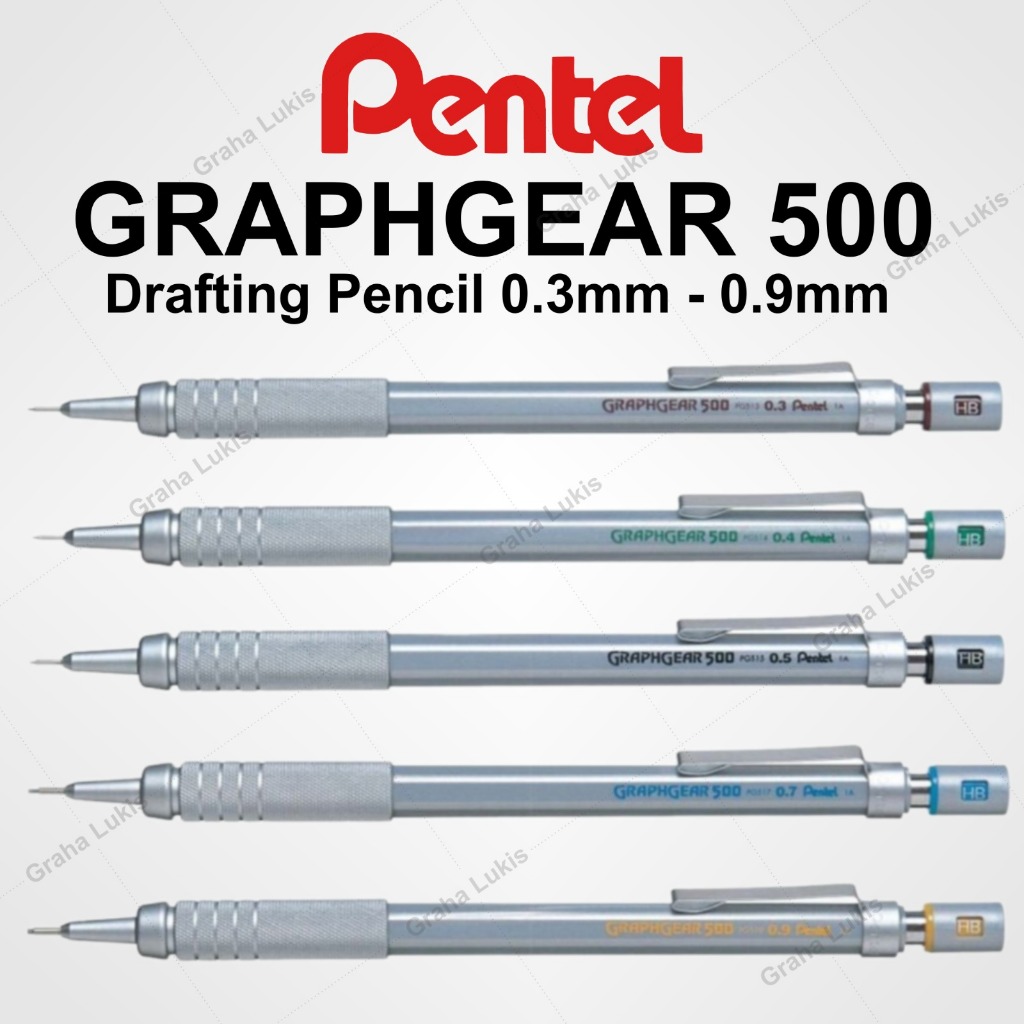 Pentel Graph Gear 500 Drafting Pencil 0.3 /0.5/0.7/0.9 mm | Shopee ...