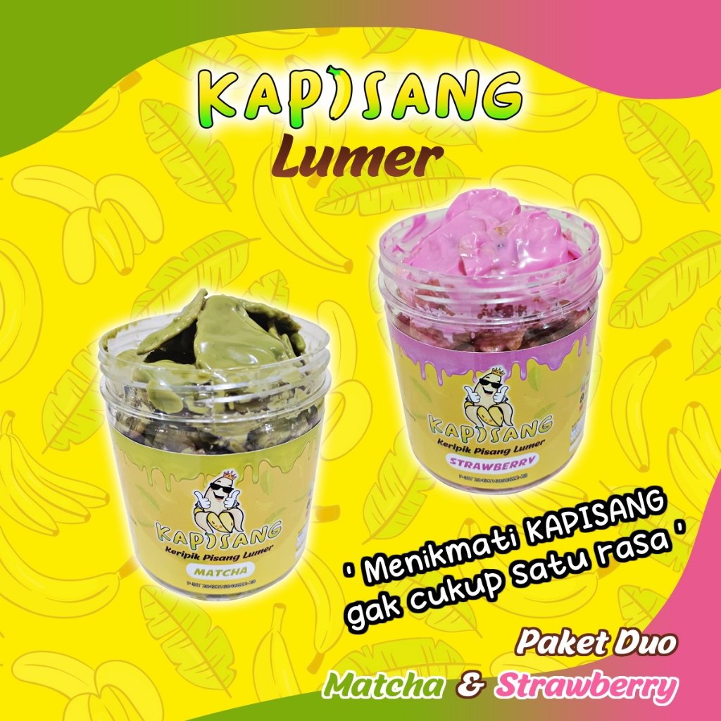 Melted Banana Chips DUO Package 500 gr Matcha & Strawberry KAPISANG ...