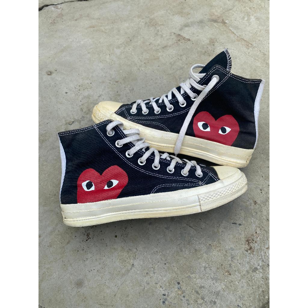 Converse CT 70s Hi x CDG PLAY Black White | Shopee Philippines