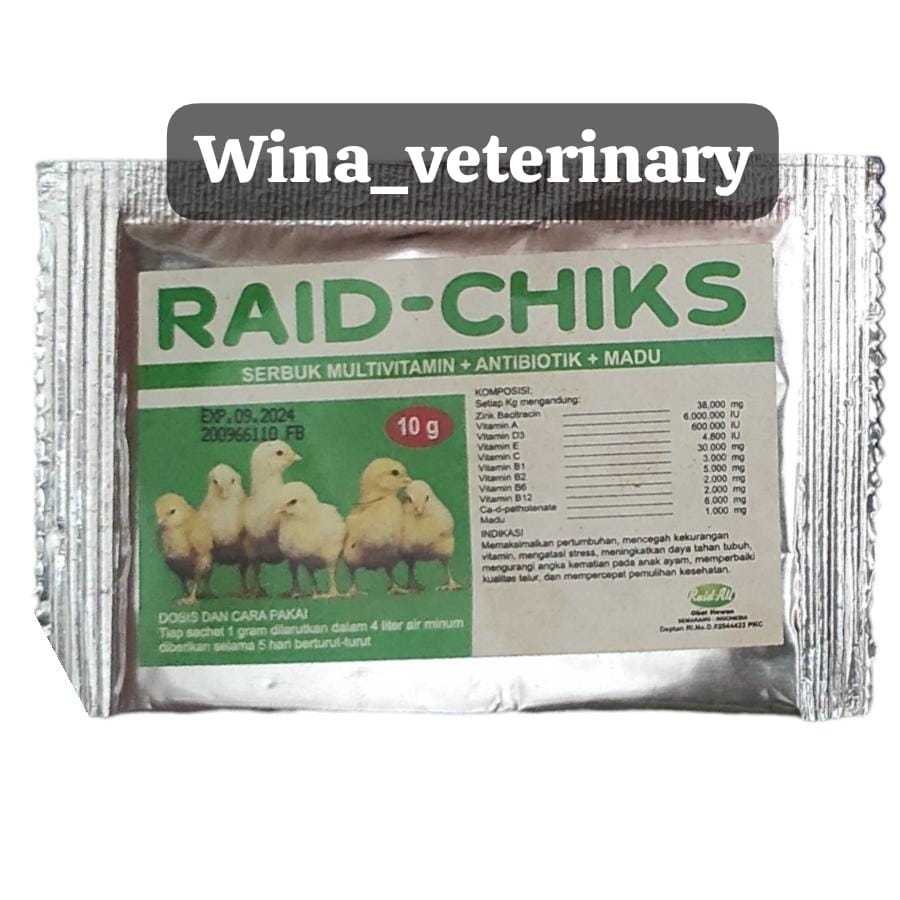 Raid CHICKS 10gram Raid All - Honey Antibiotic Multivitamin Powder For ...
