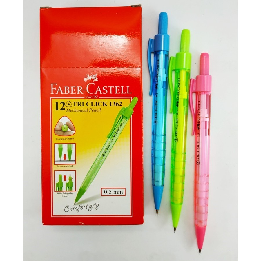Faber Castell Tri Click Mechanical Pencil 1362 0.5 mm (pcs) | Shopee ...