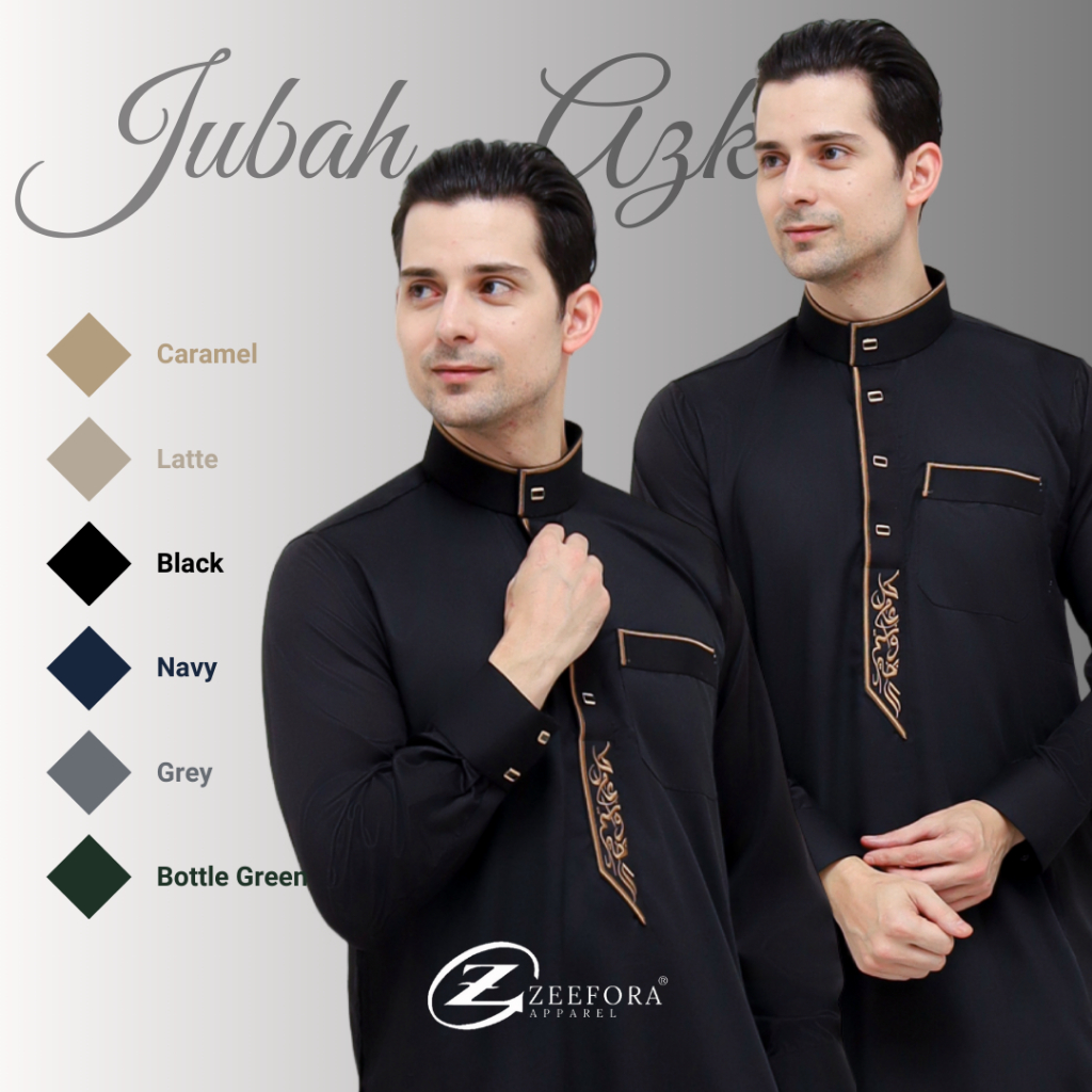 Zeefora Gamis Azka Saudi Robe Basic Thobe for Adult Men, Quality Long ...