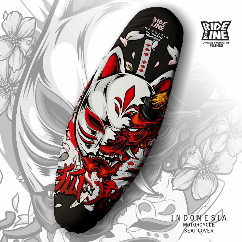 RIDELINE KITSUNE SAKURA - SEAT COVER MOTORCYCLE SEAT FULLPRINT | Shopee ...