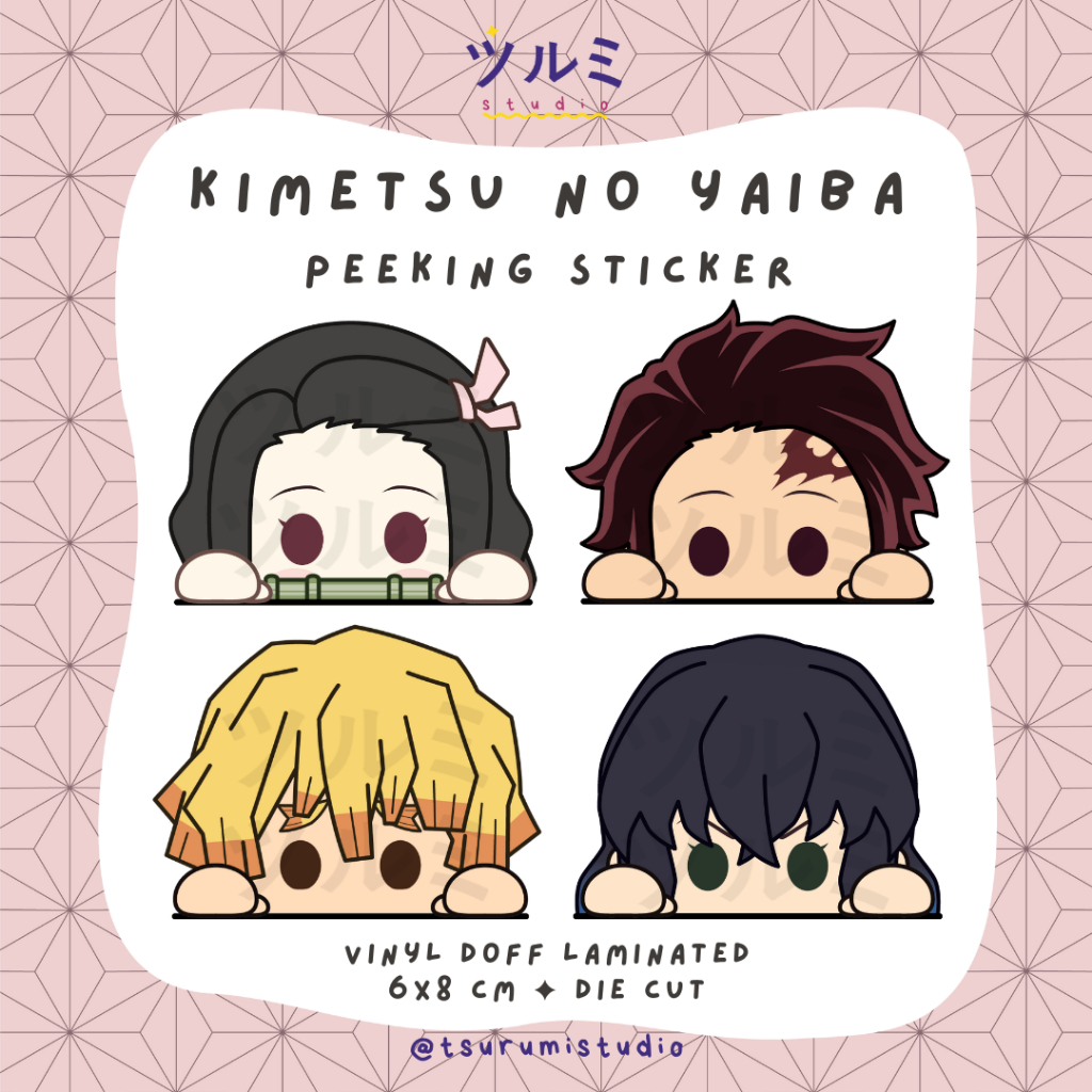 Demon Slayer: Kimetsu No Yaiba Chibi & Peeking Sticker / Peeker Sticker ...