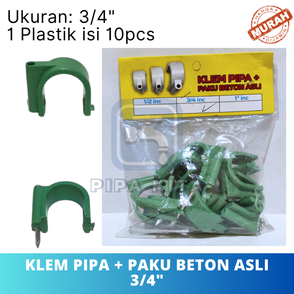 Pvc Pipe Clamps + Dumbo Concrete Nails 3/4 Inch Omega Clam Clamp - 1 ...