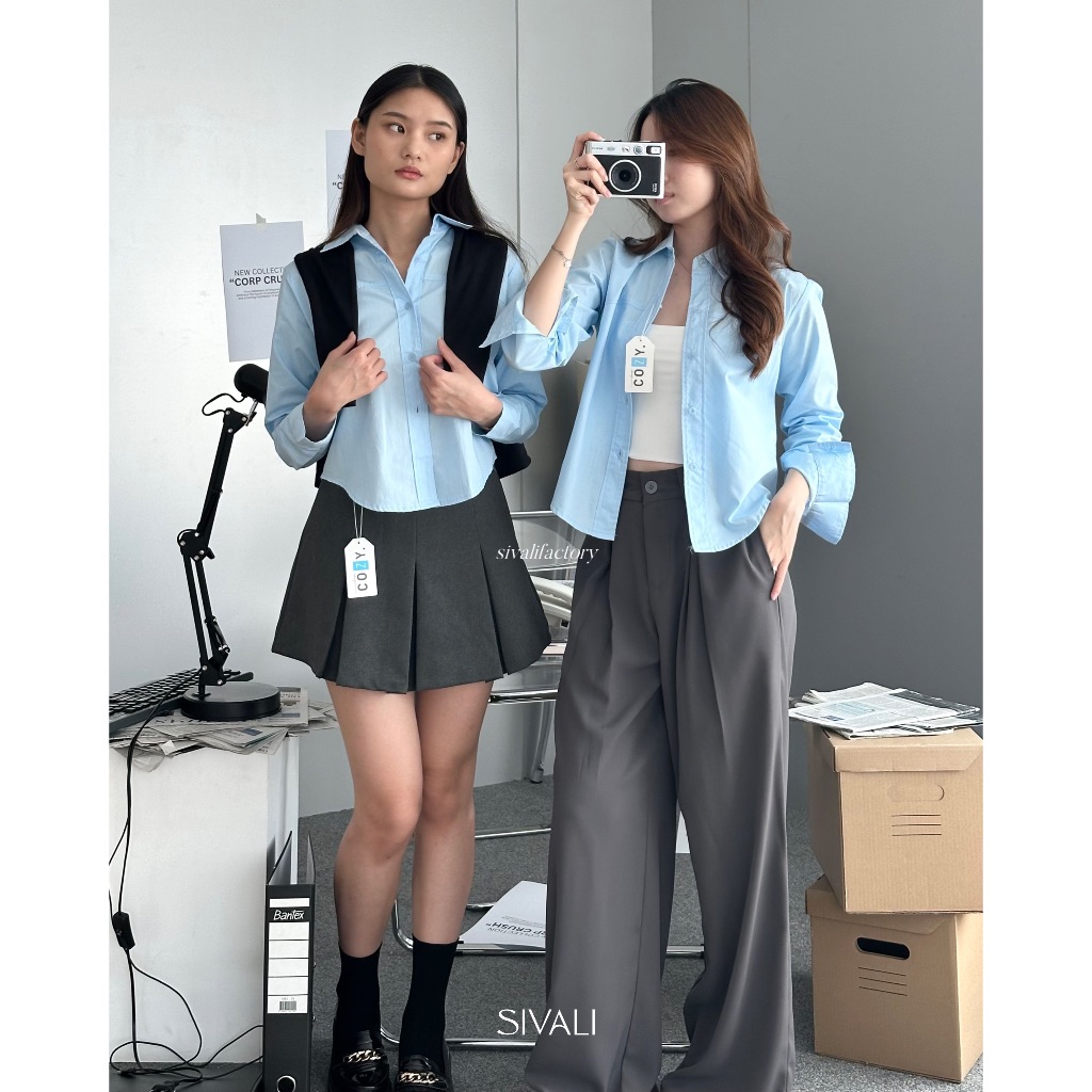 KEMEJA SIVALI Haven Fitted Shirt - Women's Slim Effect Long Sleeve ...