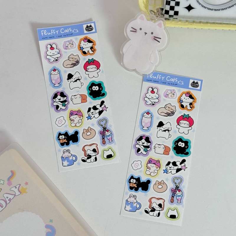 Summer Tapes - Fluffy Cats Seal Sticker/ Sticker Pack / Sticker deco ...