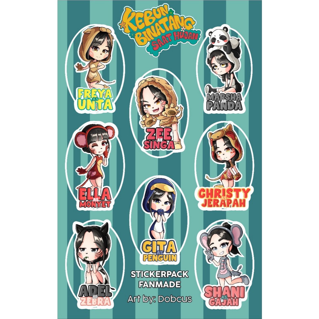 Stickerpack CHIBI JKT48 ANIMAL GARDEN THAT RAIN (AME NO DOUBUTSUEN ...