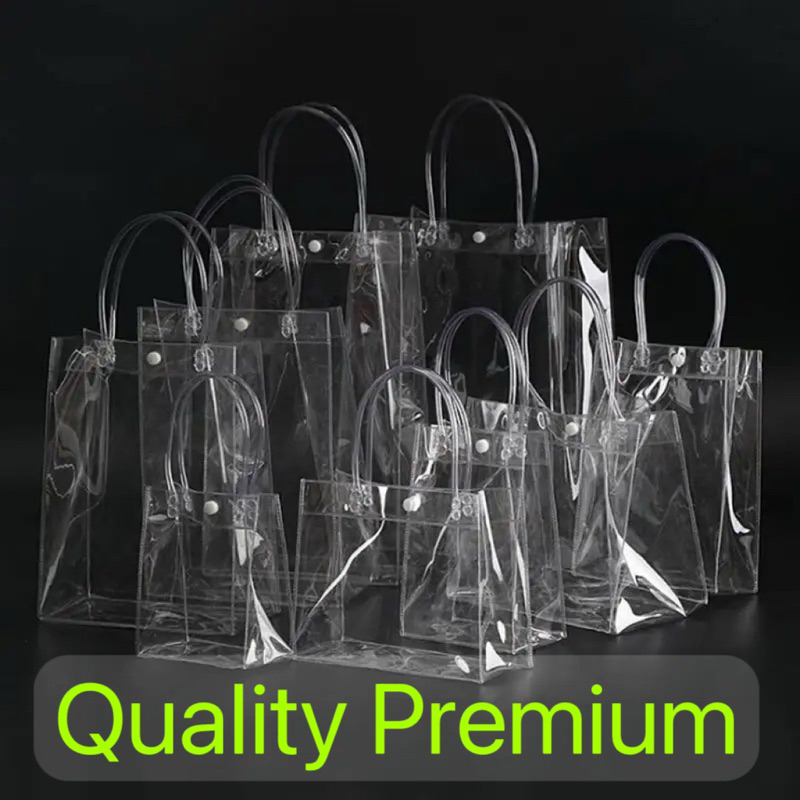 Pvc bag Transparent GOODIE bag hampers Plain Birthday souvenir bag Mica ...