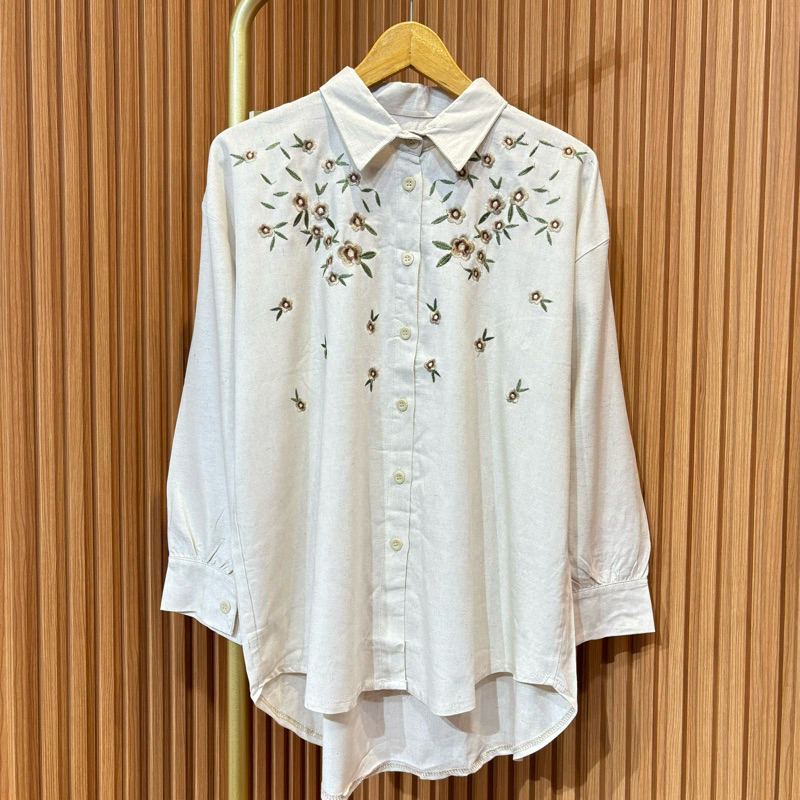 [Alina_idn] Salma Shirt (Linen Embroidery) | Shopee Philippines