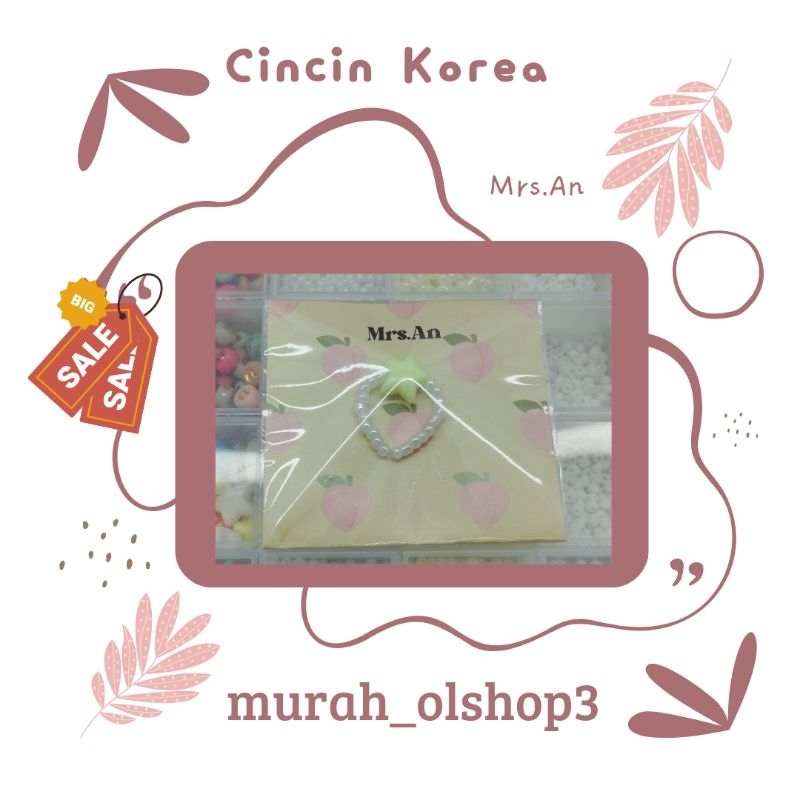 PUTIH Korean Ring, Aesthetic CICIN, PREMIUM CEYLON Pearl White Star ...