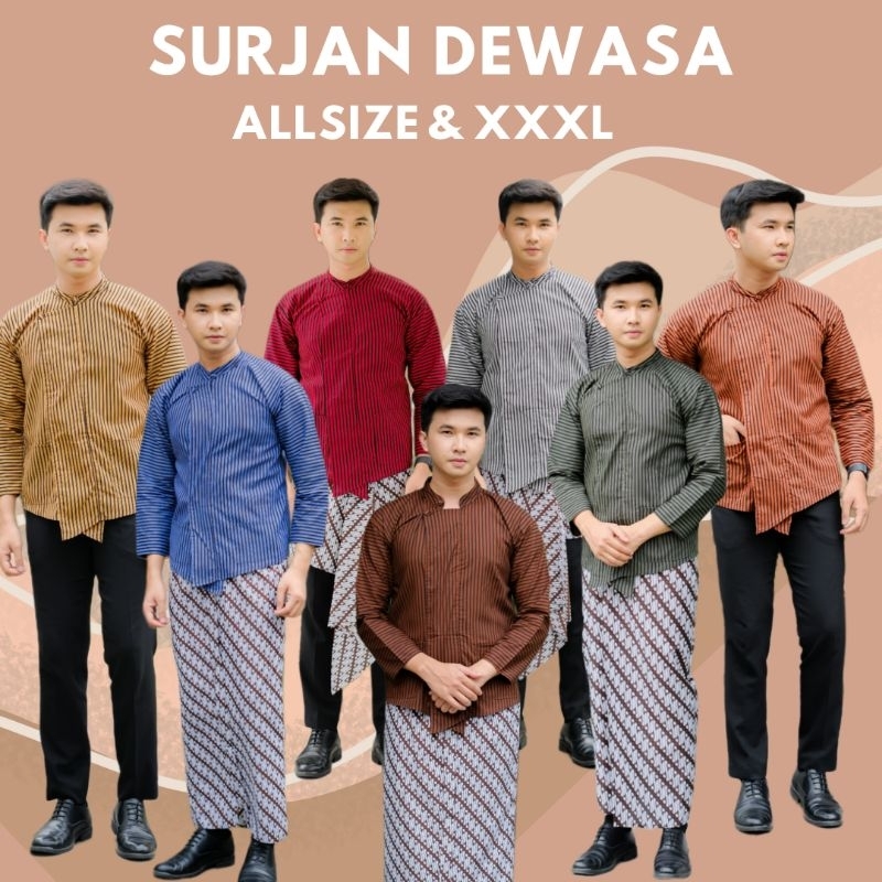 MEN'S STRAIGHT KEBAYA TOP MODERN FINE WOVEN SURJAN KEBAYA | Shopee ...