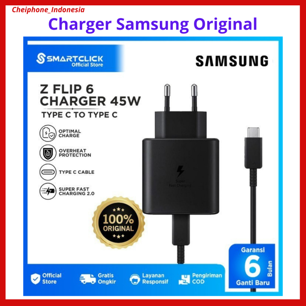 Charger Samsung Z Fold 6 45W Super Fast Charging 2.0 Type C to C 100% ...