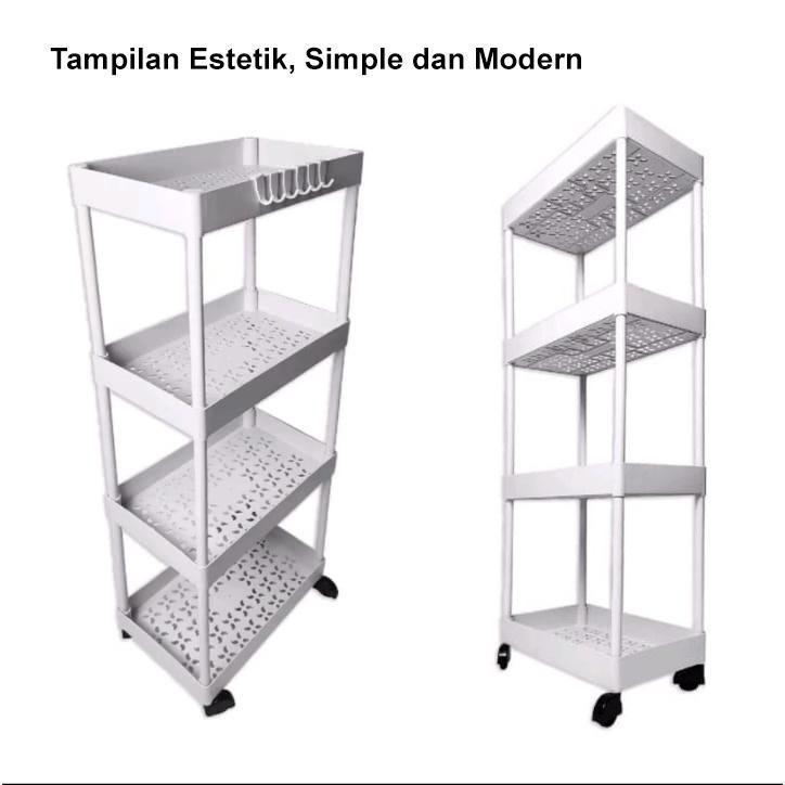 NEW MULTIPURPOSE RACK WITH SUPERCOOK WHEELS SQUARE BATHROOM RACK 4-TIER ...