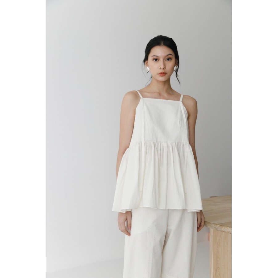 Pafon Celine Top - Broken White | Shopee Philippines