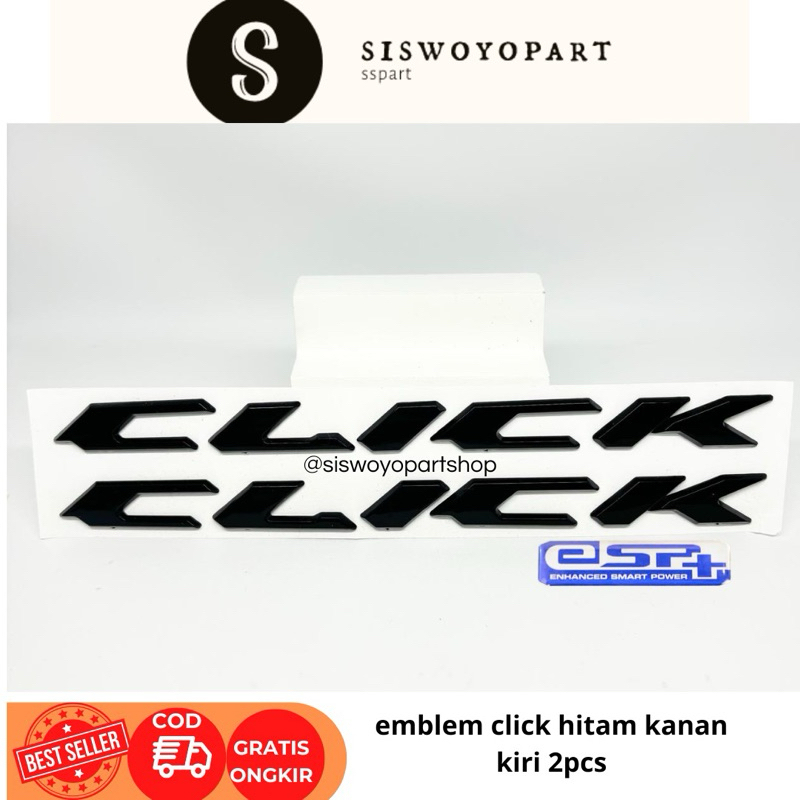 Black click emblem black click embossed emblem 3d logo black right left ...