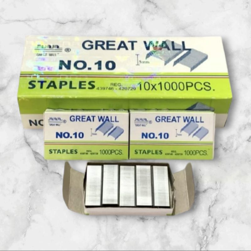 Refill/ CONTENTS OF GREAT WALL STAPLES no. 10 ORI ( PAK) | Shopee ...
