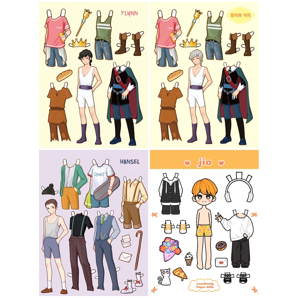 Paper Doll Boys Version Boys Paper Dolls Clothes Clothes Disassembling ...