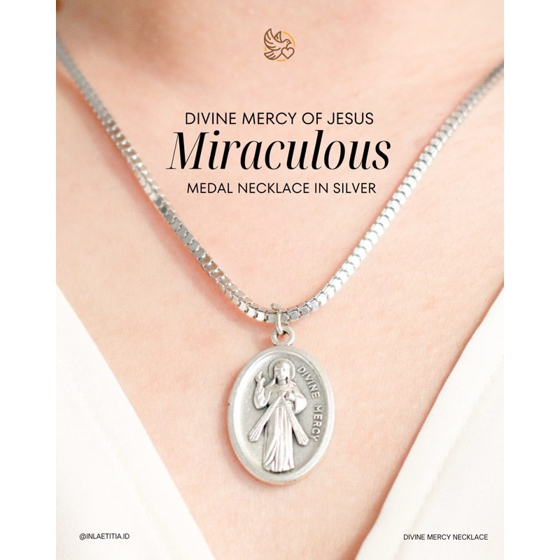In Laetitia - Divine Mercy Miraculous Medal Necklace in Silver ...