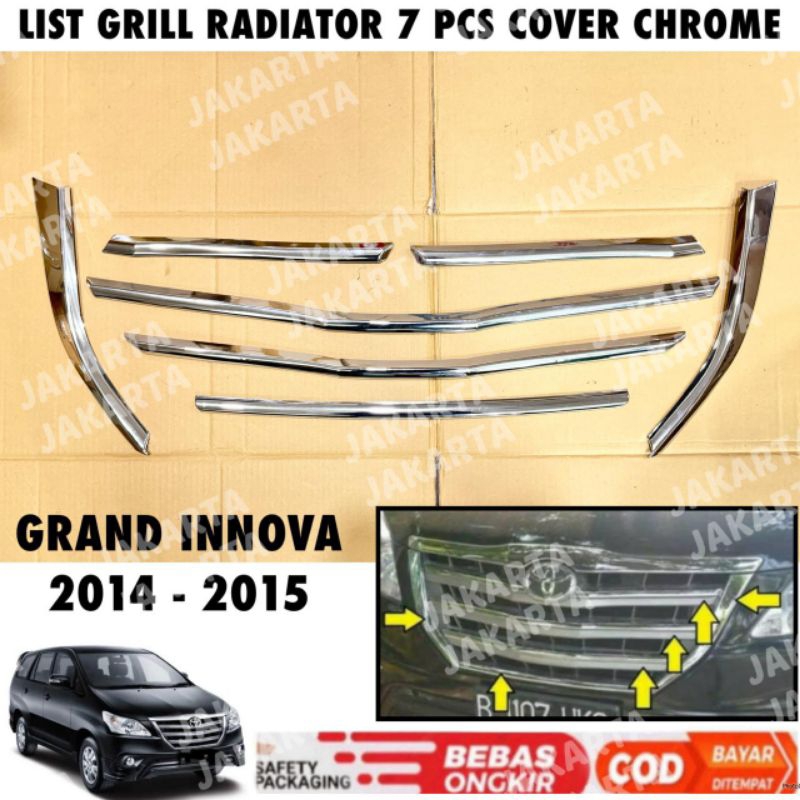 List of 7pcs Grand Innova 2014 2015 Front Bumper Radiator Grills Chrome ...