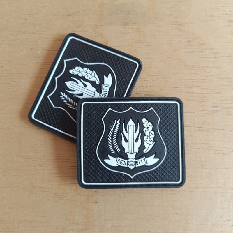 Security guard logo rubber patch, security guard, velcro rubber emblem ...