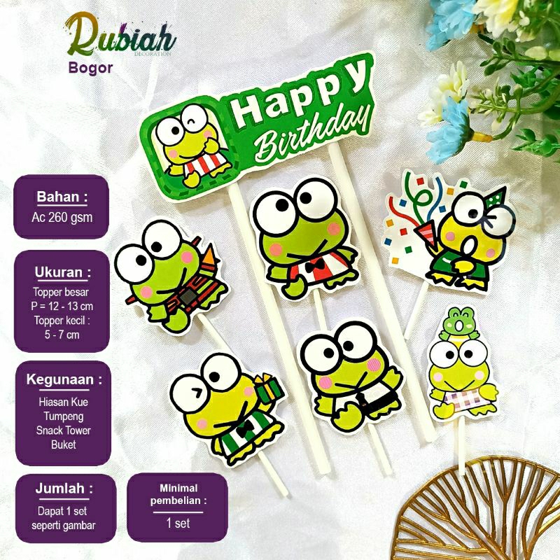 Frog Character cake Topper Children's Birthday Tart cake Decoration 313 ...