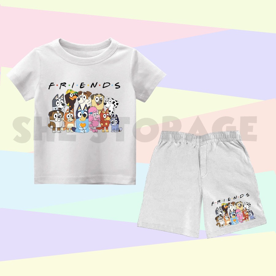 Bluey FRIENDS Children's Suits 2 ONE SET Children's Shorts T-Shirt ...
