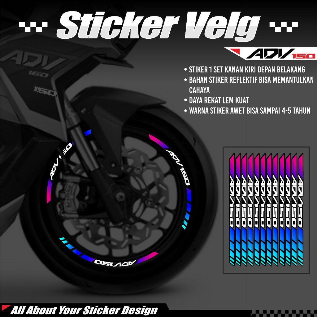 Adv 150 Rim Cutting Sticker - Sticker List for Honda ADV 150 JP 01 ...