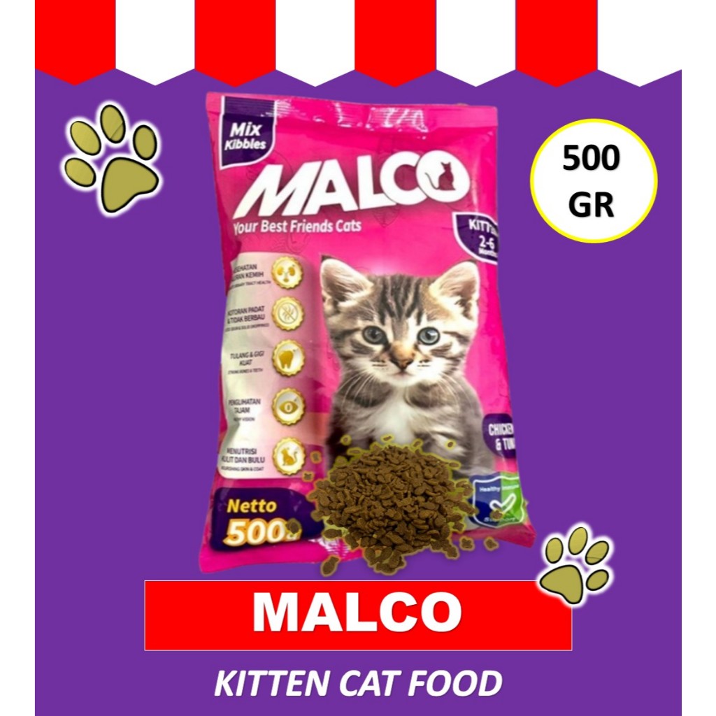 Malco kitten chicken tuna cat food 500gr freshpack | Shopee Philippines