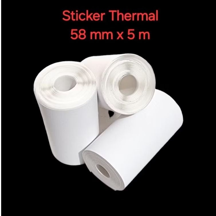 Thermal sticker Label 58 mm x 5 meters continuous + side gap is easy to ...