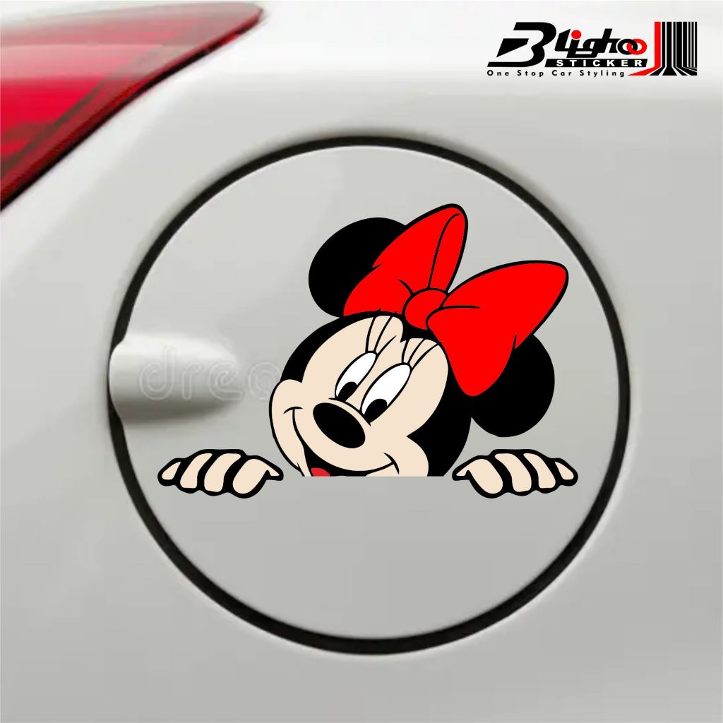 Blighoo - CUTTING STICKER Car Tank MINNIE MOUSE SMILE Peeking Cute Cool ...