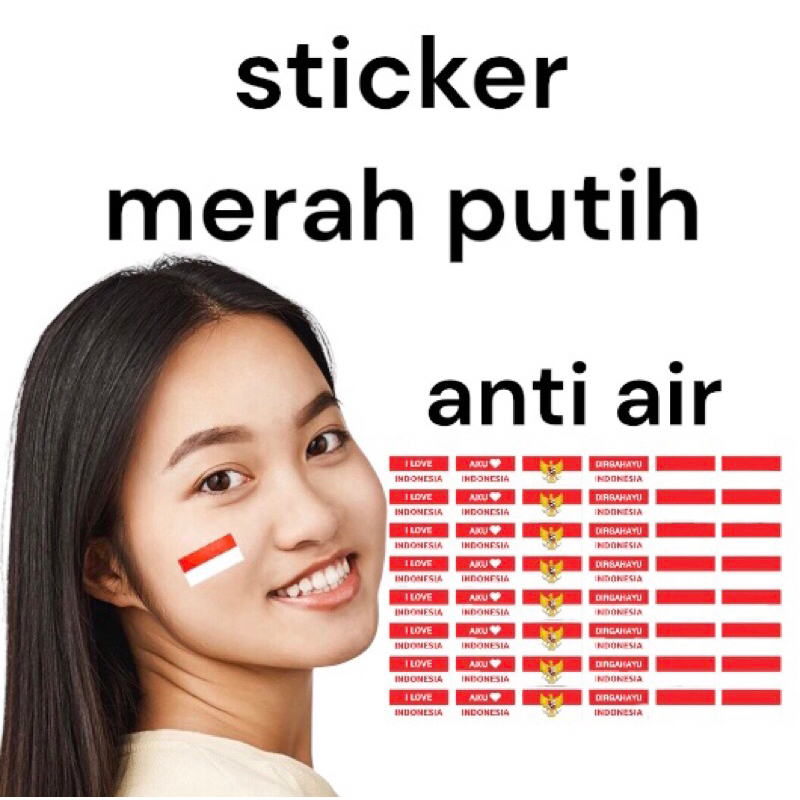 Indonesian flag stickers, Indonesian cheek stickers unit price | Shopee ...
