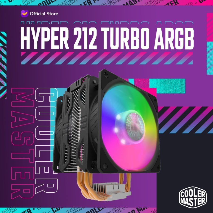 Cooler MASTER HYPER 212 LED TURBO ARGB | Dual ARGB Fan with Controller ...