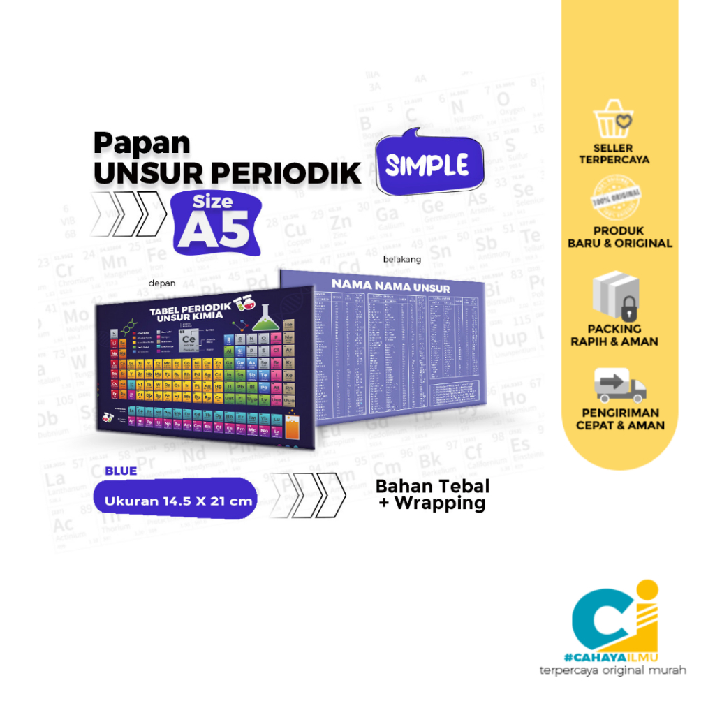 Chemical Periodic Element Table Size A5 Purple Color Variant (Table ...