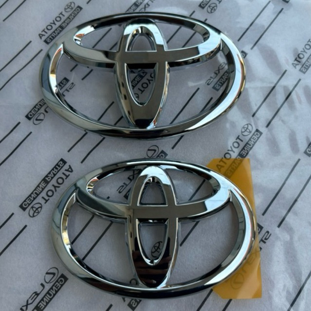 Original chrome toyota front and rear calya logo emblem | Shopee ...