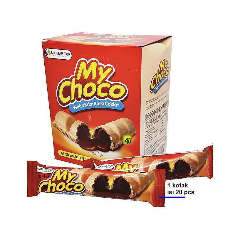 My CHOCO WAFER STICK Filled With Chocolate SIANTAR TOP 1 BOX Contains 20 PCS | Shopee Philippines