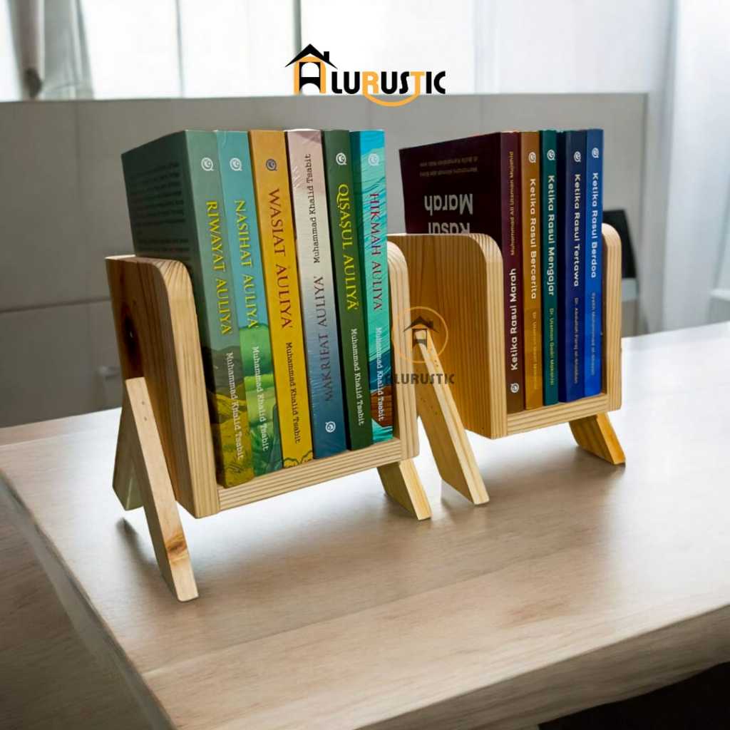 KAYU Aesthetic Wooden Bookshelf | Atk Office Minimalist Work Desk Shelf ...