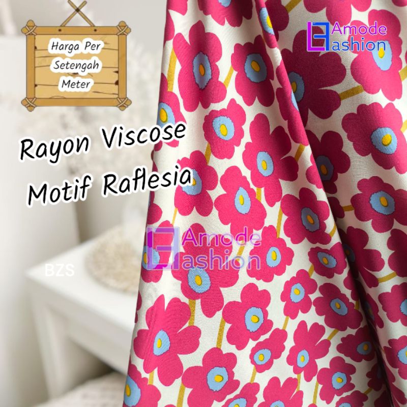 Rafflesia Motif Viscose Rayon Fabric | Shopee Philippines