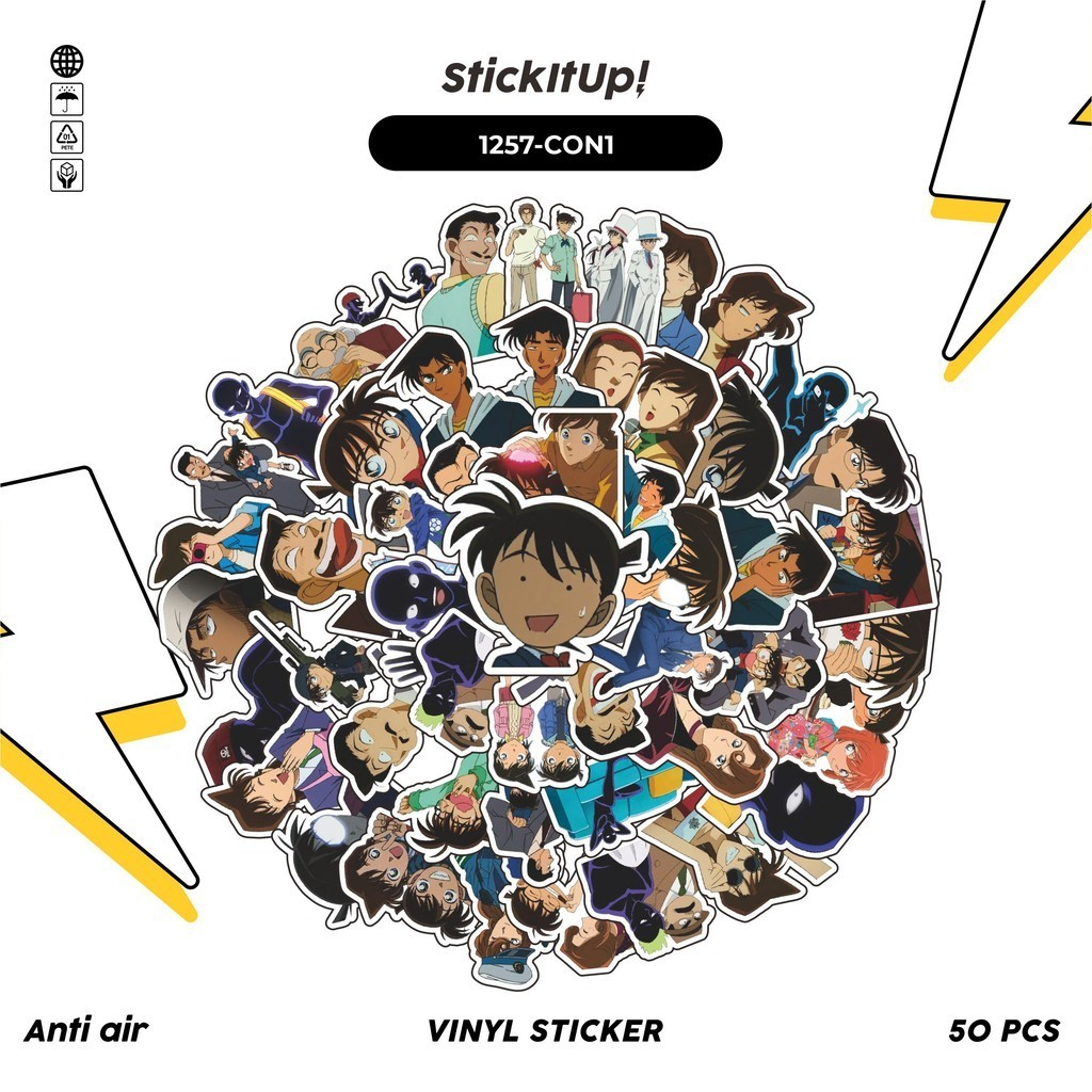HP 100 Pcs Detective Conan Stickers Cute Aesthetic Vinyl Waterproof for ...