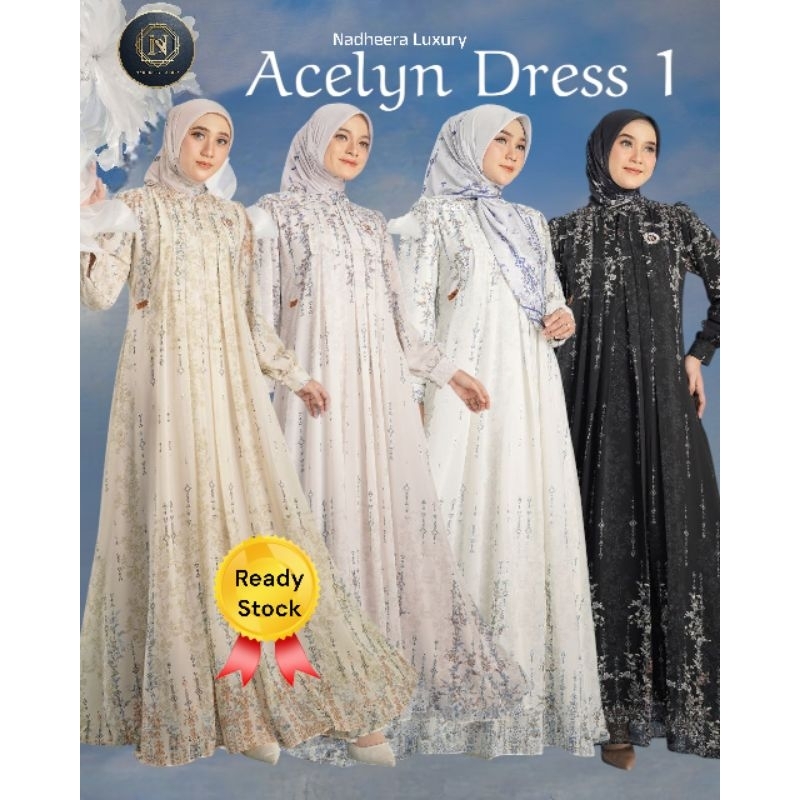 Acelyn DRESS 1 NADHEERA LUXURY/KONDANGAN DRESS/LEBARAN DRESS/MOTIF ...