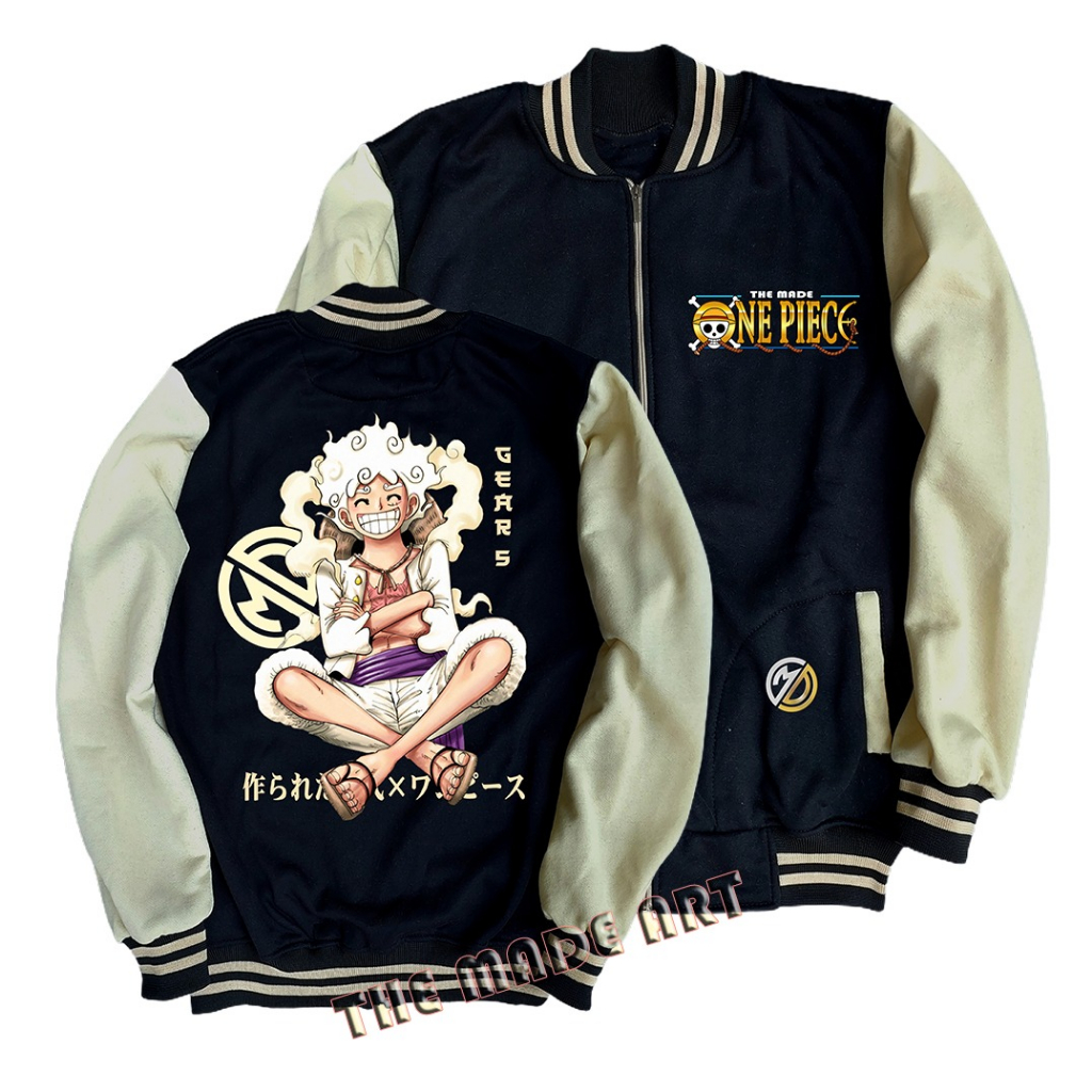 Varsity Luffy Jacket One Piece Gear 5 Varsity Baseball Jacket Zipper ...