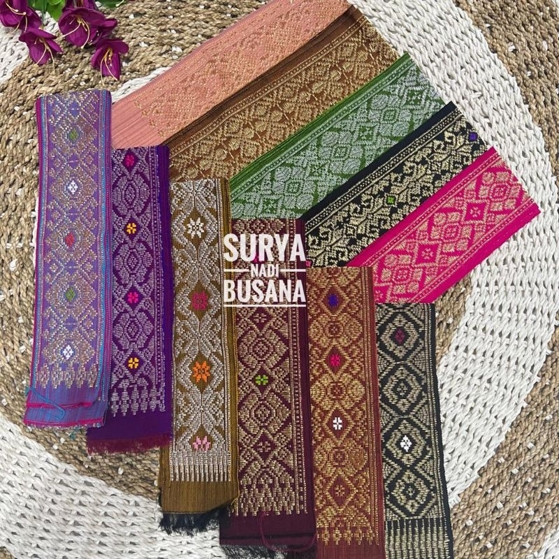 Original Balinese songket Shawl Weaving Gold Thread | Obi songket bali ...