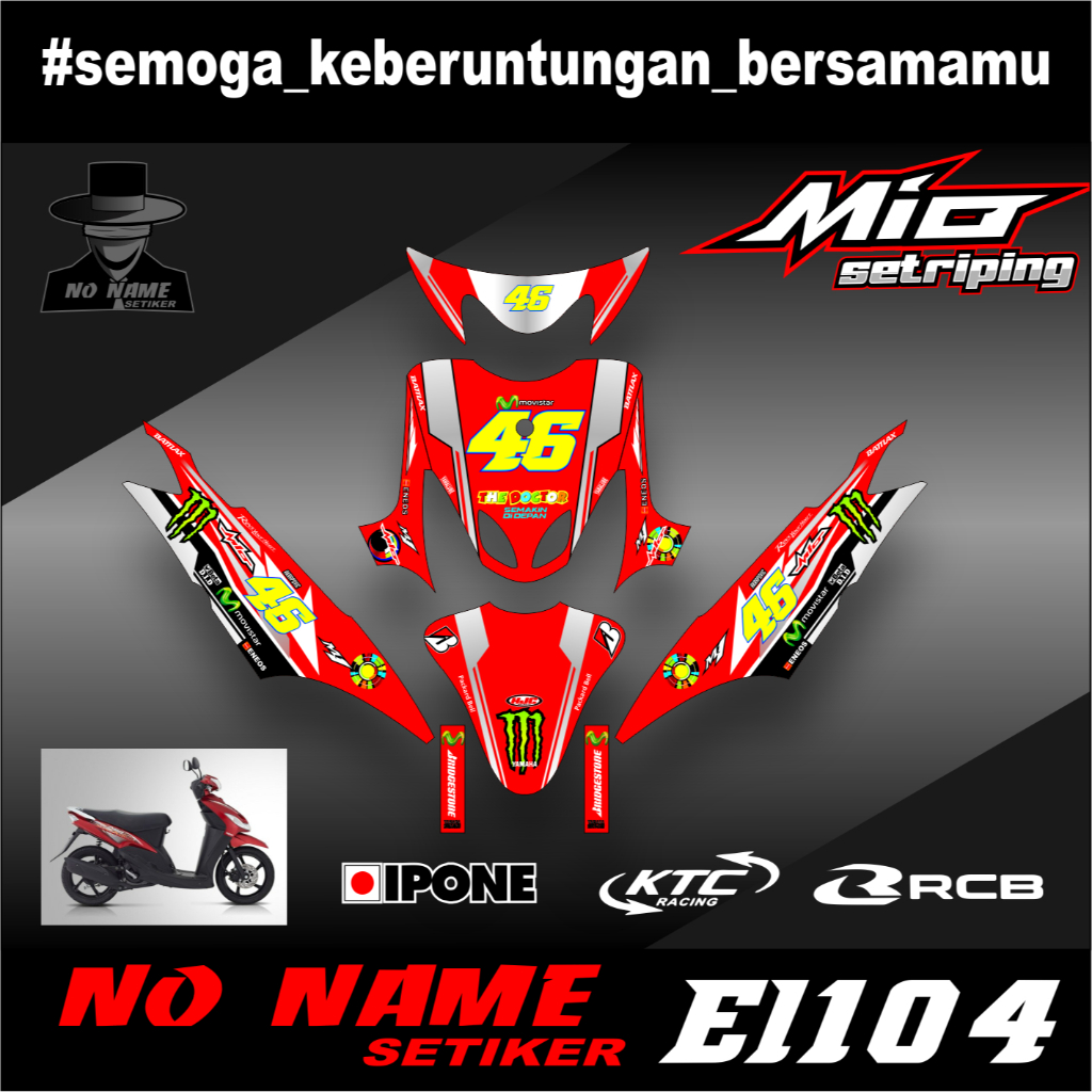 Mio sporty / smile full body sticker decal (el104) 2008 2009 2010 2012 ...