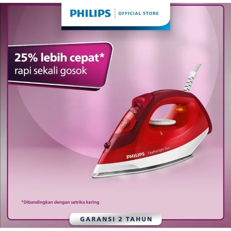 MERAH Philips Steam Iron GC 1424 Steam 8g/mnt GC1424 - Red Rub Clothes ...