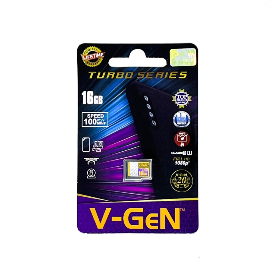 Micro SD Vgen TF Card 16GB Class 10 for IP Camera Smartphone Official ...